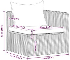 vidaXL Marketos 4dílná zahradní sedací souprava s poduškami šedá polyratan