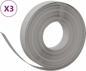 Travní lemy 3 ks šedé 10 m 10 cm polyethylen 3155429
