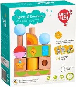 Lucy  Leo Tvary a emoce dřevěná skládačka s předlohami / od 3 let