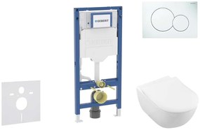 Geberit Duofix - Set předstěnové instalace, klozetu Subway 2.0 a sedátka softclose, tlačítko Sigma01, alpská bílá SANI11CK3108