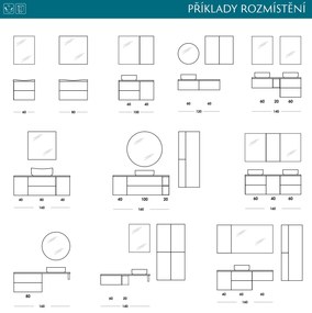 TILA Laura boční skříňka pod desku 40cm, ořech AQ TN8971