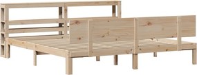 Rám postele s čelem 200 x 200 cm masivní borové dřevo 3306094
