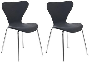 Sada 2 sametových jídelních židlí černé/stříbrné BOONVILLE Beliani