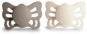 Frigg Dudlík Frigg Butterfly 2-pack Portobello/Cream silikon vel.1