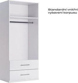 Skříň 2dv 2šu bez zrcadel, série N bílý lesk Family