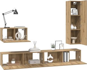 Sestava TV skříněk 4 ks Artisanový dub Kompozitní dřevo 3393329