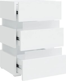 Noční stolek s LED bílý 45 x 35 x 67 cm kompozitní dřevo 326840