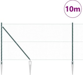 Hexagonální plot s podpěrou 10 x 1,4 m Ocel potažená PVC Zelená 3353067