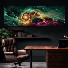 Obraz na plátně - Galaxie Cosmeo FeelHappy.cz Velikost obrazu: 150 x 50 cm