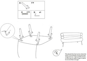 Designová pohovka Harmony 133 cm šedá / stříbrná