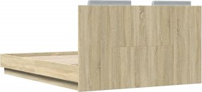 Rám postele s čelem dub sonoma 135 x 190 cm kompozitní dřevo 3209956