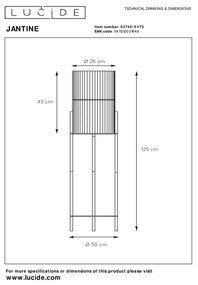 Lucide 03740/01/72 stojací lampa Jantine, přírodní, E27, 125cm