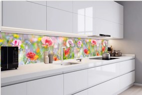 DIMEX | Fototapeta do kuchyně Letní barevná louka KI-420-199 | 420 x 60 cm | vícebarevná, zelená