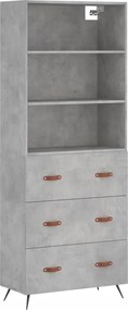 Skříň highboard betonově šedá 69,5x34x180 cm kompozitní dřevo 3189353
