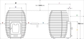 HUUM OU HIVE Wood 17 kW LS – průchozí saunová kamna na dřevo