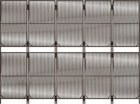 vidaXL Dělicí stěna 5 panelů polyratan [365380] Barva: Šedá