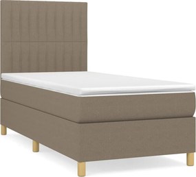 Box spring postel s matrací taupe 90x200 cm textil 3142469