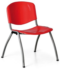 Plastová jídelní židle LIVORNO PLASTIC, červená