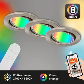 Brilo - SADA 3x LED RGBW Stmívatelné koupelnové svítidlo GU10/4,9W/230V Tuya+ DO