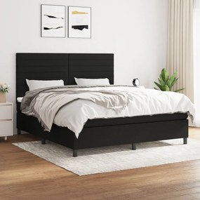 Box spring postel s matrací černá 180x200 cm textil 3141875