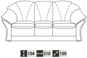 FALCO Kožená sedací souprava Boston 3+2+1 rozkládací Hlavní látka: kůže S43