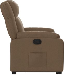 Zvedací polohovací křeslo hnědé textil 3205206
