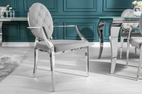 Designová židle Rococo II šedá s opěrkami