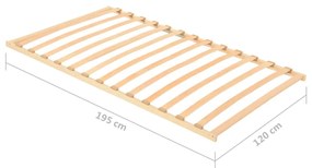 Lamelový rošt postele s 13 lamelami 120 x 200 cm - Default Title