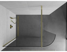 Mexen Kioto, zaoblená sprchová zástěna 110 x 200 cm, 8mm čiré sklo, zlatý profil, 800-110-101-50-06
