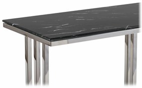 Konzolový stolek AMAGAT 120 cm stříbrný/černý mramor