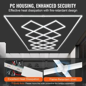 Čtvercová LED garážová světla 88000LM 14 mřížek Jasné světlo do obchodu