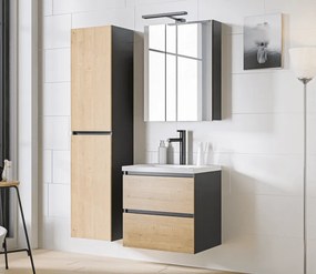 Vysoká skříňka do koupelny MONAKO GREY OAK 800