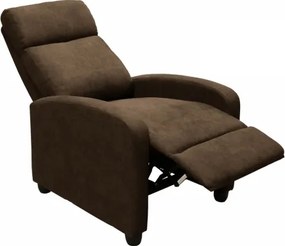 Masážní polohovací křeslo s podnožkou hnědé Deluxe