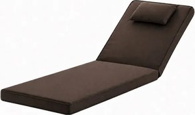 Polstr / podsedák s polštářem na zahradní lehátko hnědá
