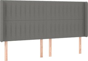 Box spring postel s matrací a LED tmavě šedá 160x200 cm textil 3139046