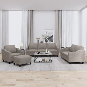 4dílná sedací souprava s poduškami taupe textil 3201785
