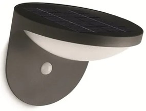 LED Venkovní nástěnné solární svítidlo Philips Dusk s pohybovým čidlem 17808/93/16 antracitové
