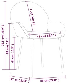 jídelní židle 2 ks hnědé samet - Default Title