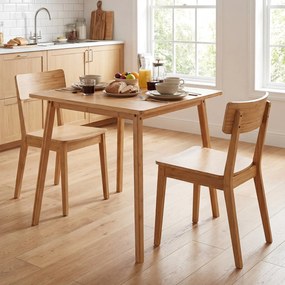 Costway Jídelní stůl z bambusu, čtvercový pro 2-4 osoby – 70 × 70 cm