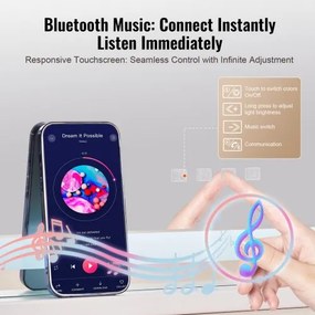 Osvětlené make-upové zrcadlo 3 barvy s Bluetooth USB stolní nástěnný držák 55,1 cm