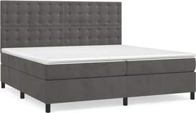 Box spring postel s matrací tmavě šedá 200x200 cm samet 3143284