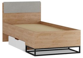 Postel LEO 90x200, hickory / bílý mat