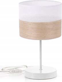 Noční Lampa Stolní Boho Fornir Dub Světlý Bílý Edison E27 Led