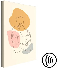 Obraz Objímání (1-dílný) svislý - postava ženy v lineart stylu