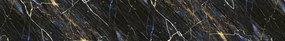 DIMEX | Fototapeta do kuchyně Textura tmavého mramoru KI-420-274 | 420 x 60 cm | černá, zlatá, modrá