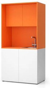 PLAN Kuchyňka NIKA se dřezem a baterií 1000 x 600 x 2000 mm, oranžová, pravé