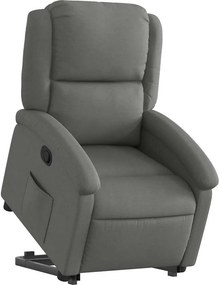 Zvedací polohovací křeslo tmavě šedé textil 3204165