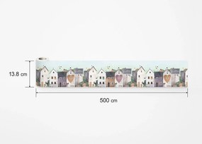 Dětská samolepící bordura na zeď Půvabné Sousedství | 5 m x 13.8 cm | DWBD8495