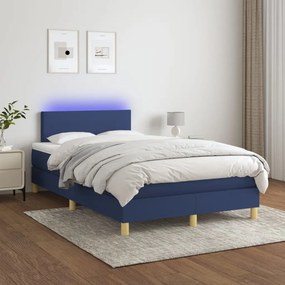 Box spring postel s matrací a LED modrá 120 x 200 cm textil 3133547
