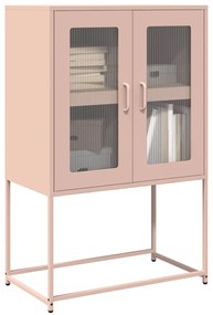 Skříň highboard růžová 68x39x107 cm ocel